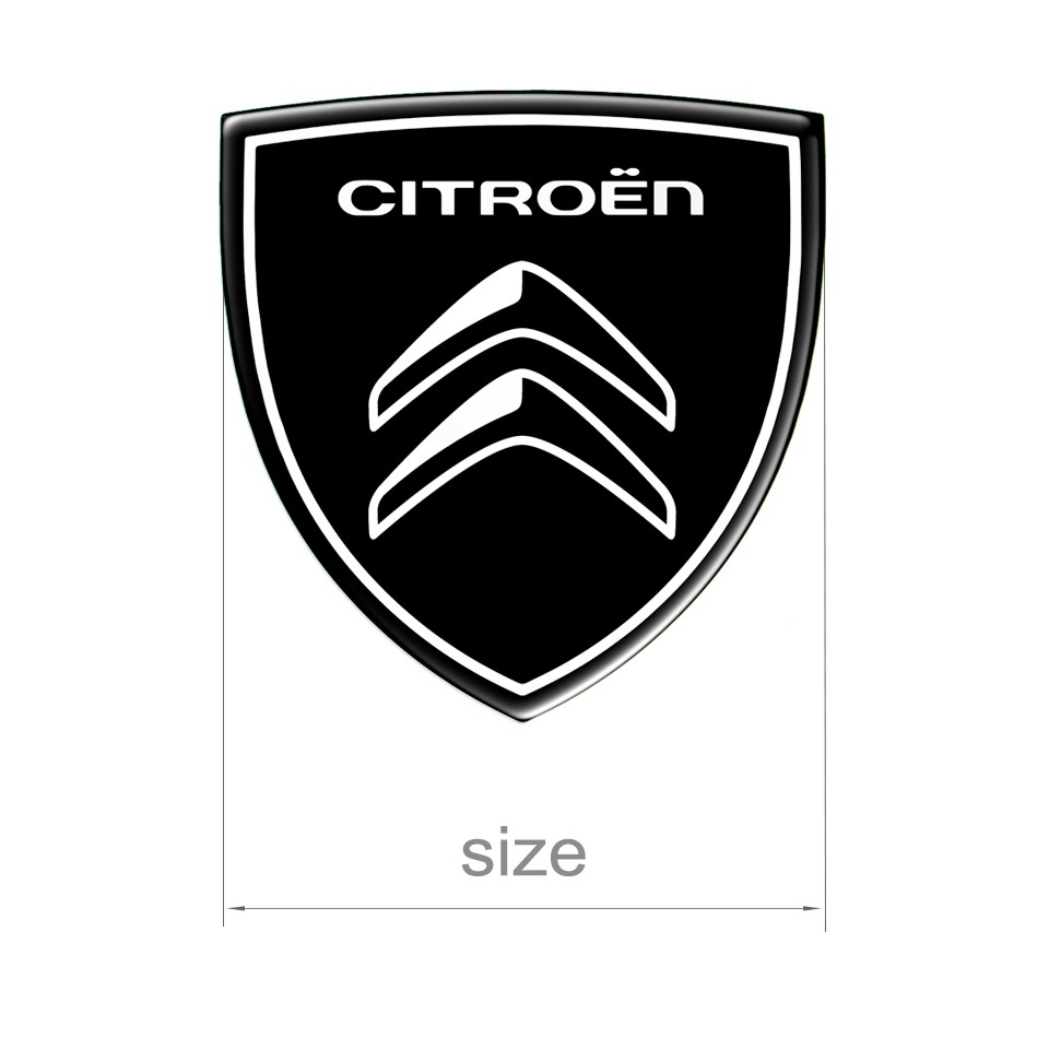Citroen Emblem Silicone Sticker Black New Design | Domed Emblems ...