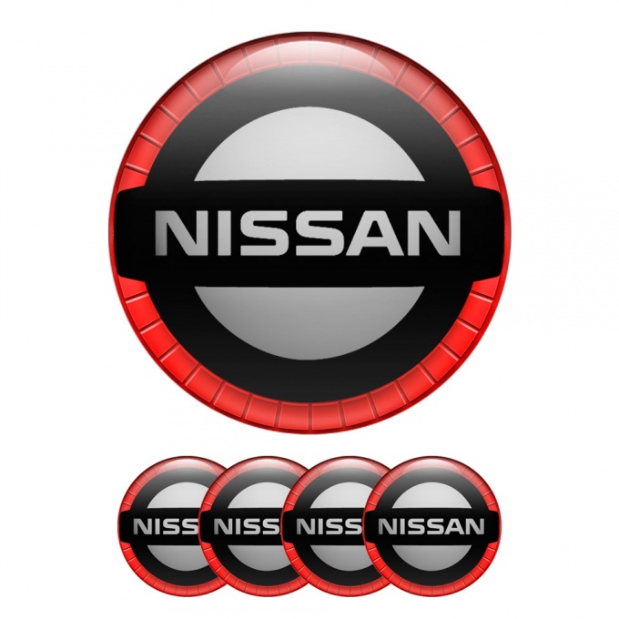 Nissan Wheel Stickers Center Cap Modern Style Red Ring Wheel Emblems Stickers X Sticker