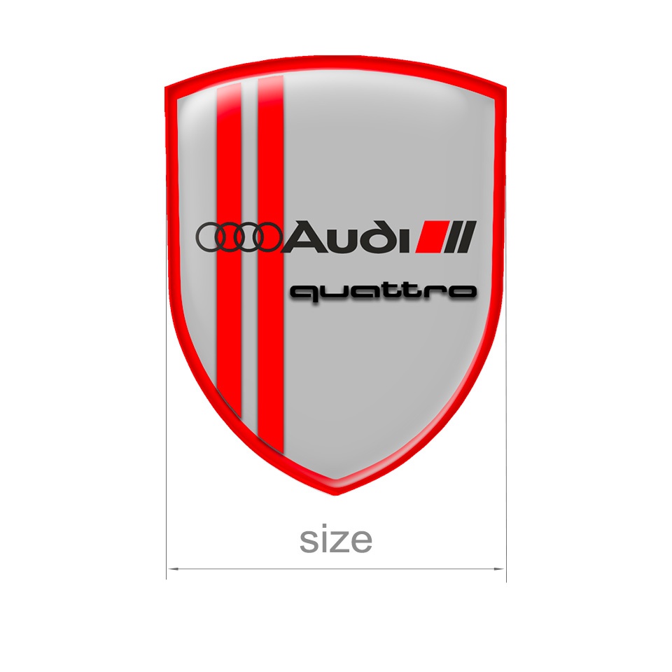 Audi Quattro Shield Emblem Sport Grey Line | Domed Emblems | Stickers ...