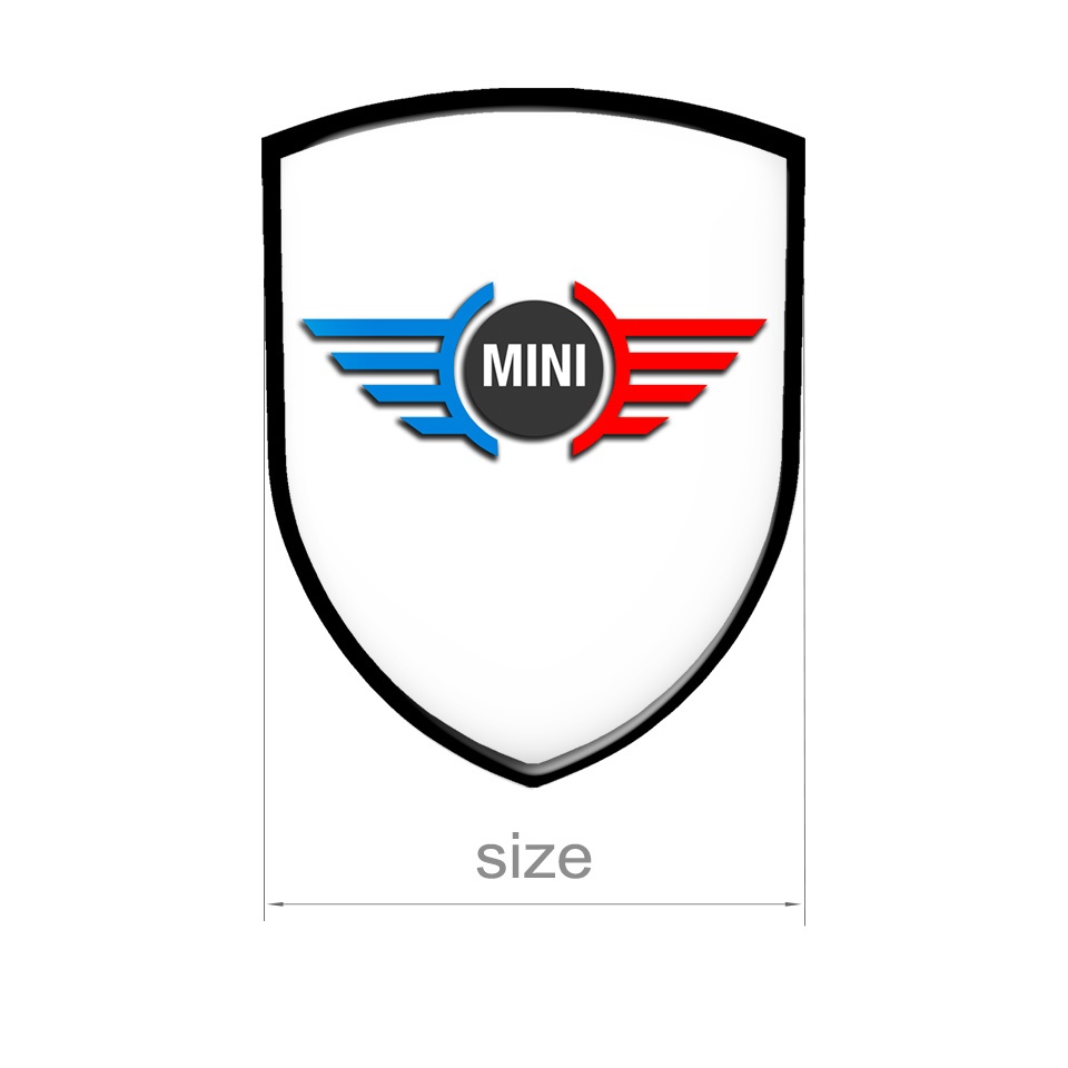 Mini Cooper Shield Domed Emblem White Simple Logo | Domed Emblems ...