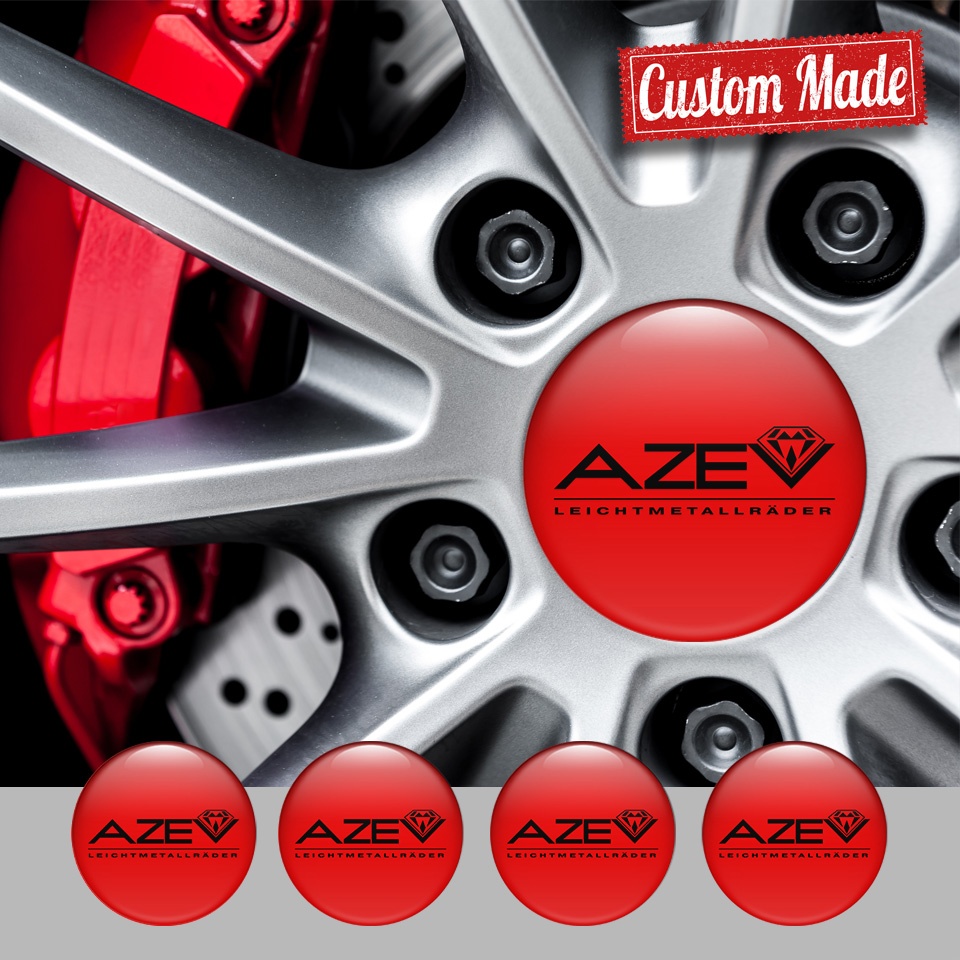 Azev Domed Stickers for Center Caps Red | Wheel Emblems | Stickers | X ...