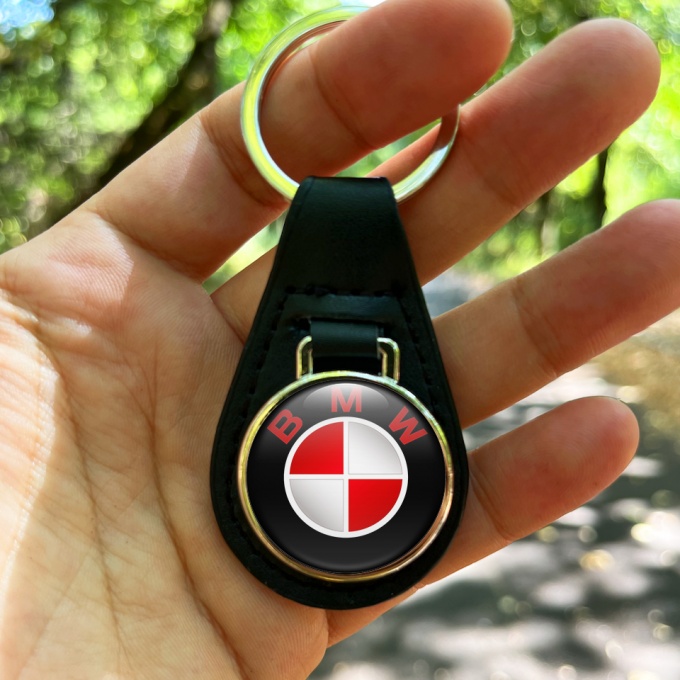 BMW Key Fob Leather Classic 3D Red Logo | Keychains | Accessories | X ...